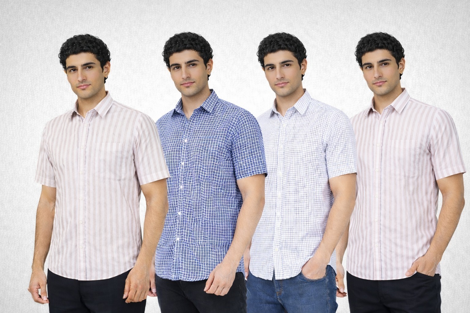 product details - MENS CHECK SHIRT COMBO (4) MIX SHIRT