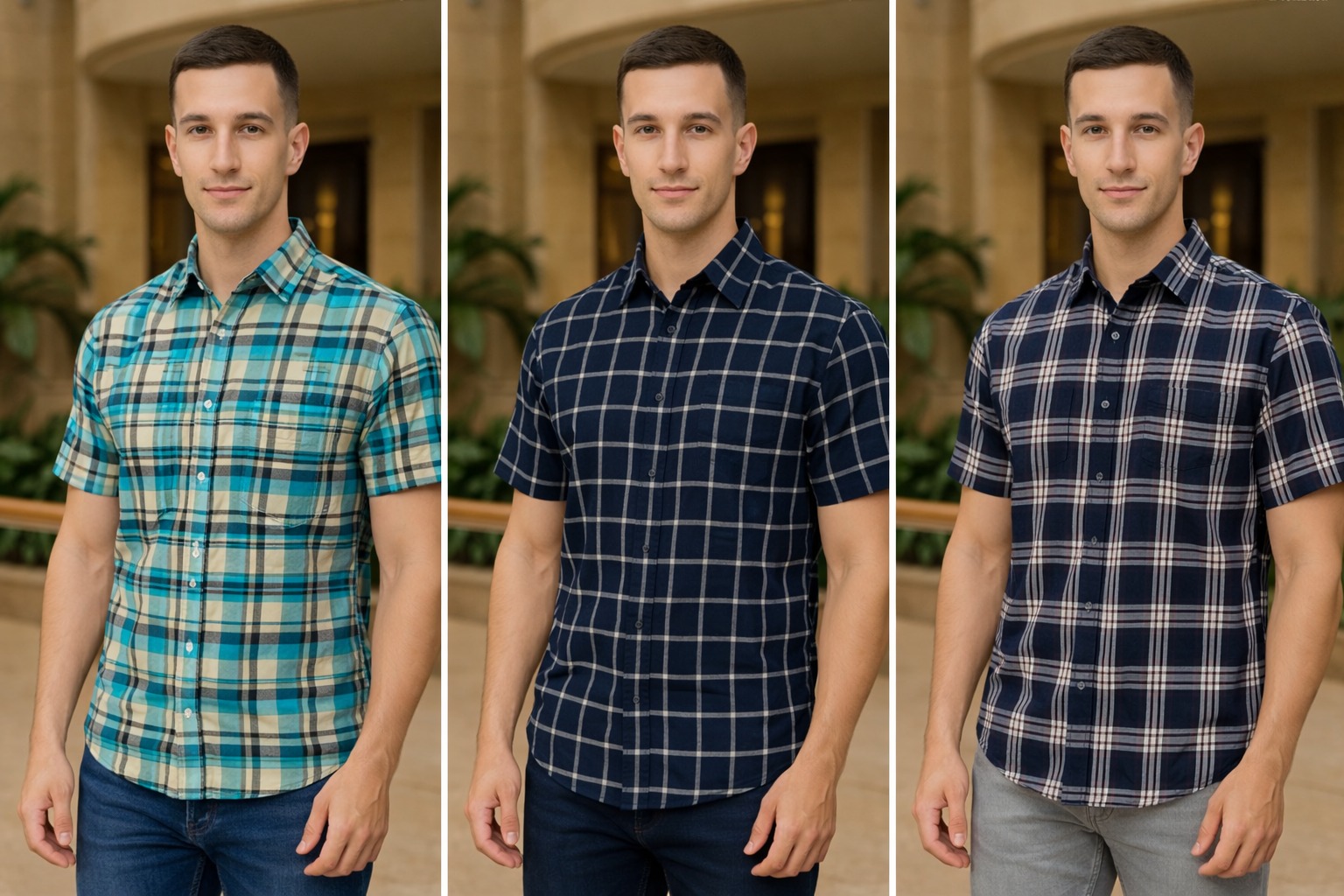 product details - MENS CHECK SHIRT COMBO (1) MIX SHIRT